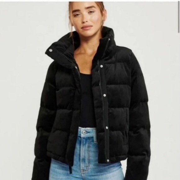 Abercrombie & Fitch | Jackets & Coats | Abercrombie Velvet Puffer Jacket | Poshmark